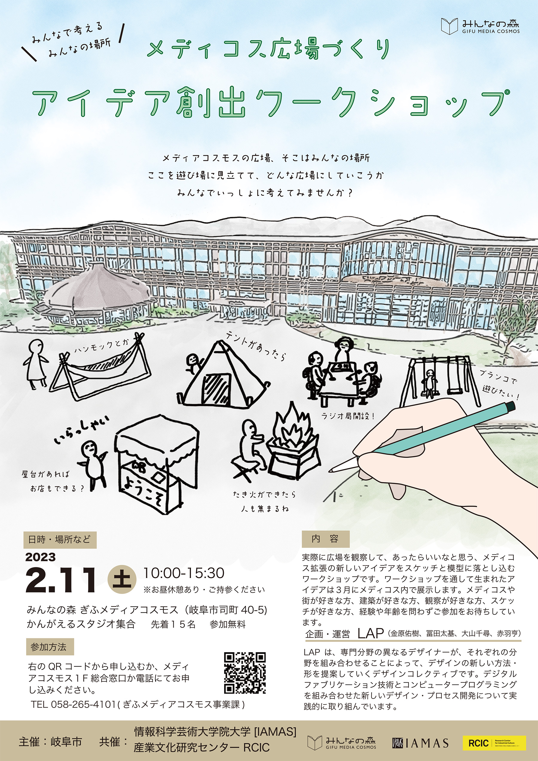 メディコス広場づくり アイデア創出ワークショップ | 情報科学芸術大学院大学 [IAMAS]